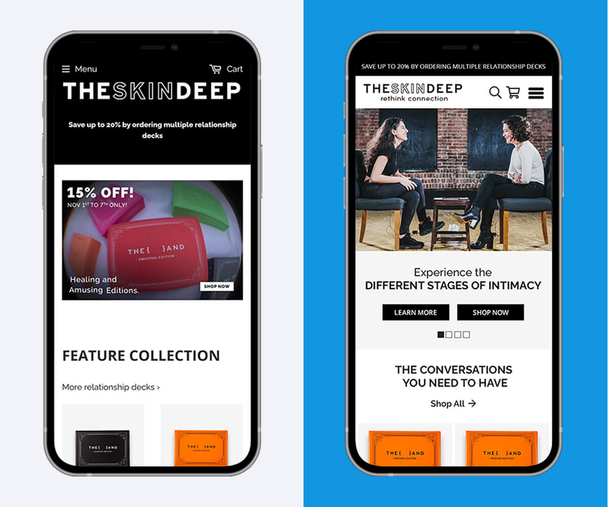 Conversion Increase/User Experience Overall. Case Study The Skin Deep